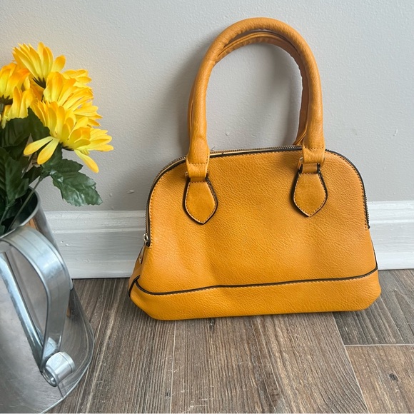 Bags | Mustard Yellow Satchel Purse Set With Matching Wallet And Purse ...
